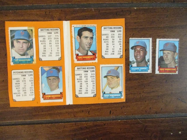 METS 1969 TOPPS Stamp (Comp) Album (avec/TOM SEAVER/JERRY KOOSMAN/RON ...