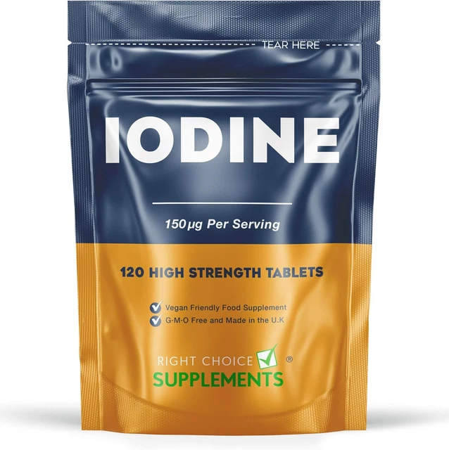 IODINE 150MCG HIGH Strength | 120 Tablets | Healthy Thyroid Support ...