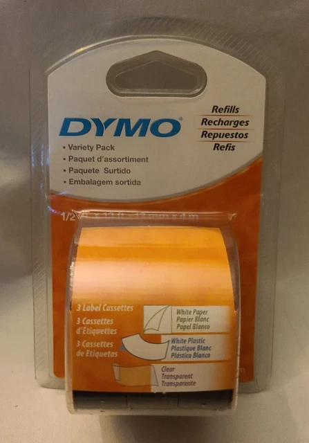 DYMO LETRATAG LABELING Tape 12331 Variety Pack Black Print 3 Pack (AA2 ...