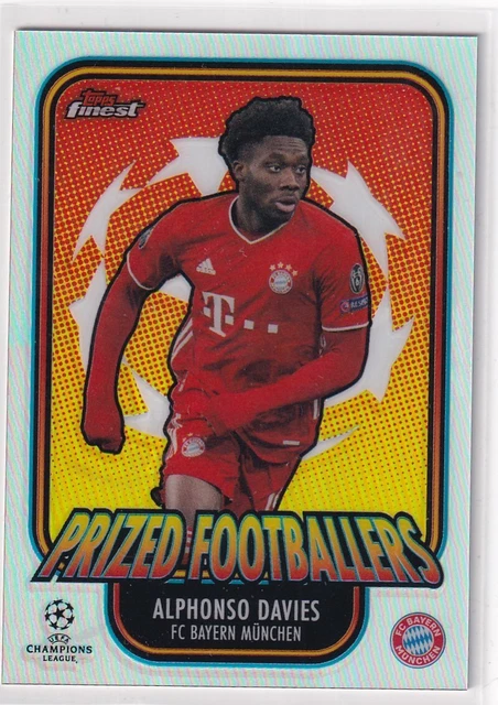 TOPPS FINEST 2020-21 Football Pf-Ad Alphonso Davies Prized Réfracteur ...