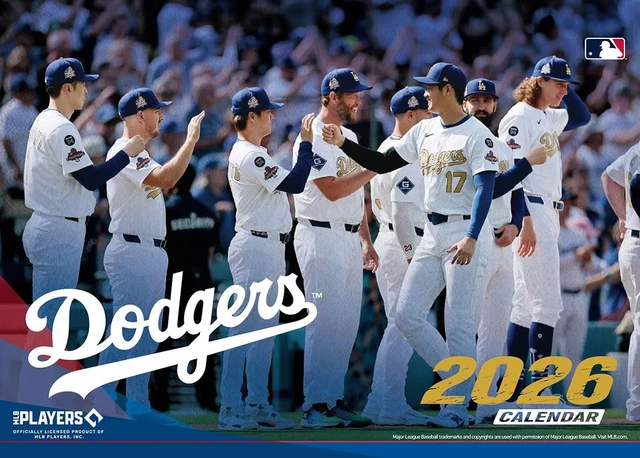 DESK CALENDAR 2026 Los Angeles Dodgers by Ensky Japan 160×210mm 25 ...