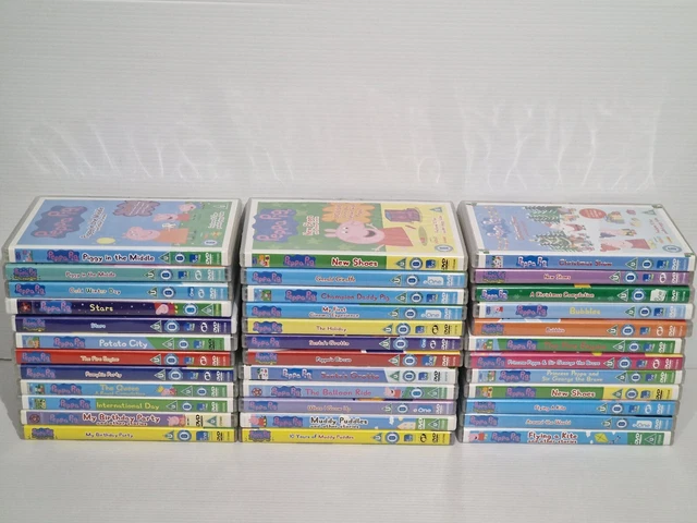 BUNDLE OF 36 Peppa Pig DVDS Stars, Potato City, Cold Winter Day ETC ...