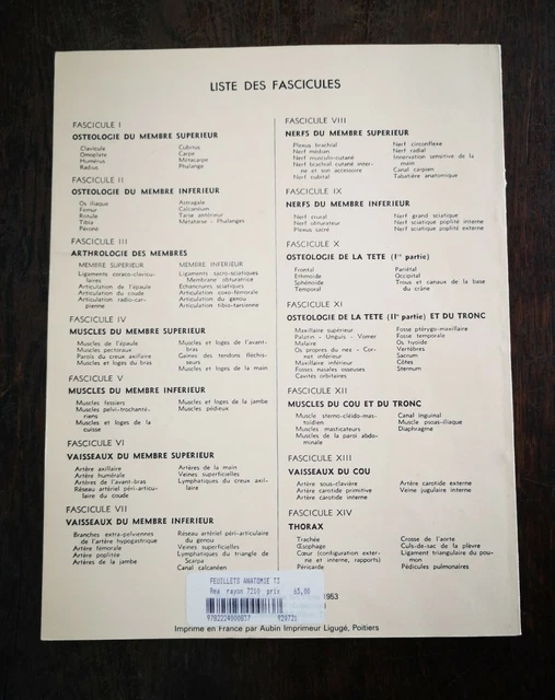 LES FEUILLETS D'ANATOMIE Fascicule 3 Arthrologie Des Membres Librairie ...