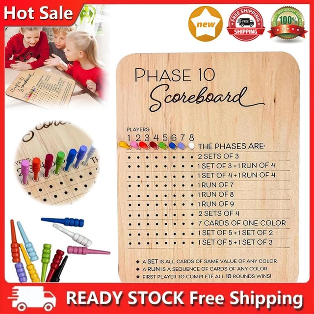 PHASE 10 SCORE Sheets Table Score Boards Games Score Plates Games ...