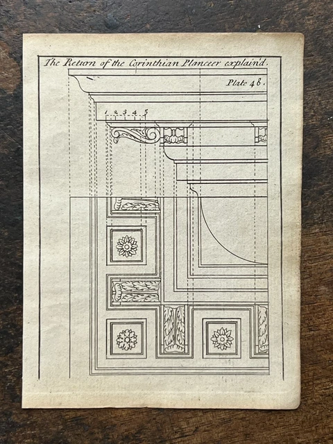 GEORGIAN ARCHITECTURE - Corinthian Planceer - Original 1754 Book Plate ...