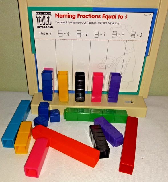 LEARNING RESOURCES FRACTION Tower Color Coded Cube Blocks, Base, Sample ...