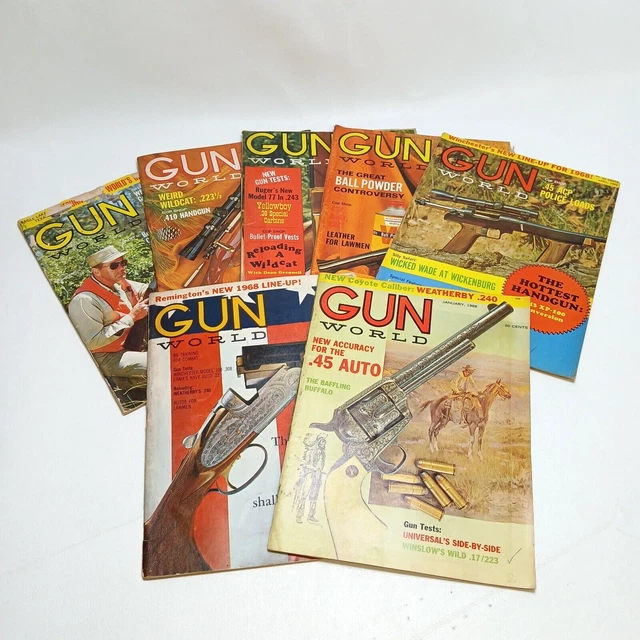 GUN WORLD MAGAZINE Lot of 8 (1968) - Hunting, Firearms, & Collectible ...