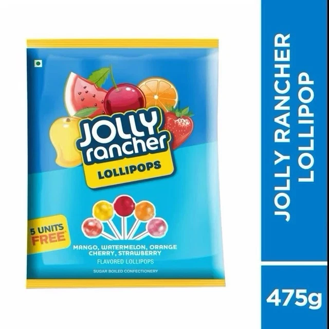 JOLLY RANCHER LOLLIPOPS Full Bag 55ct 5 Fruity Flavours Best Before 05/ ...