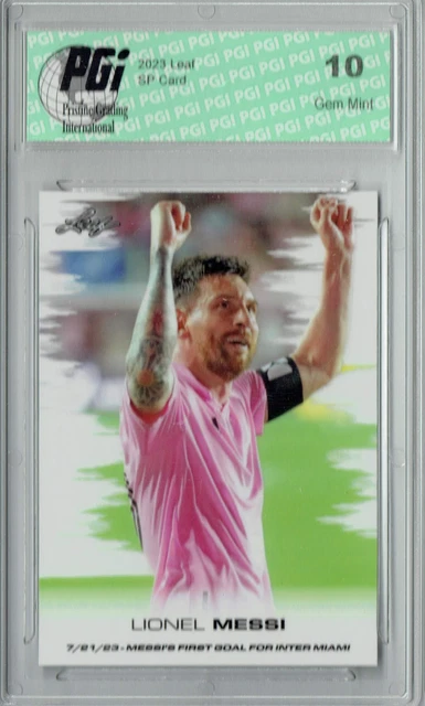 LIONEL MESSI 2023 Leaf #LMB-1 First Inter Miami Goal ! Carte recrue IGP ...