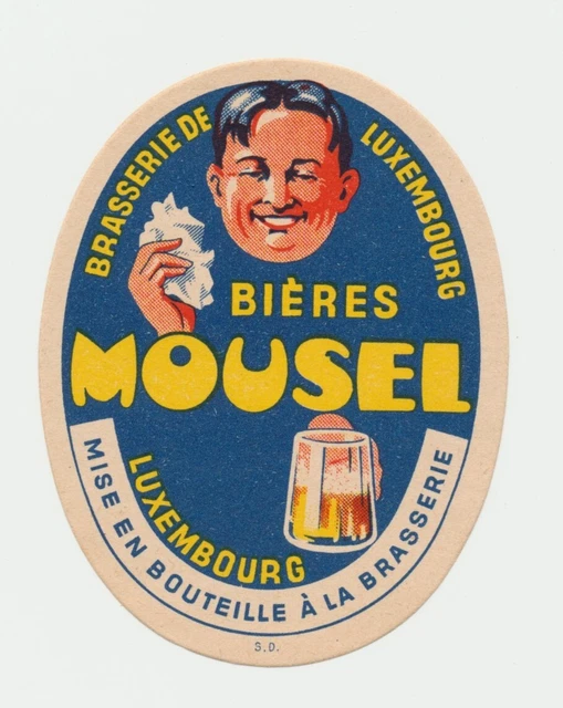 ANCIENNE ÉTIQUETTE BRASSERIE DE LUXEMBOURG - bière MOUSEL PILS - beer ...