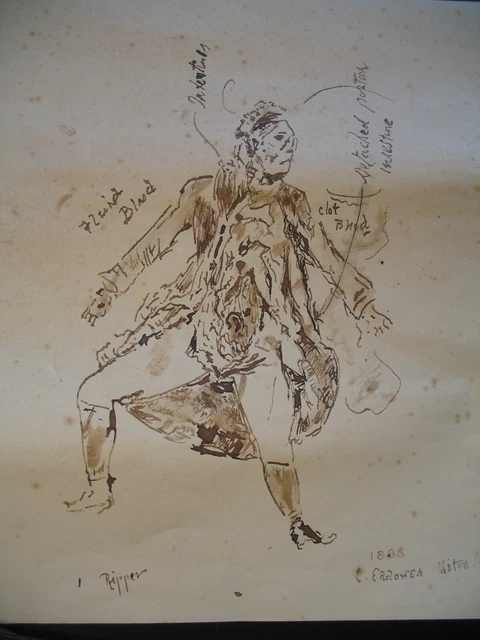 JACK THE RIPPER Murder Victim Old Ink Sketch 1888 £50.00 - PicClick UK