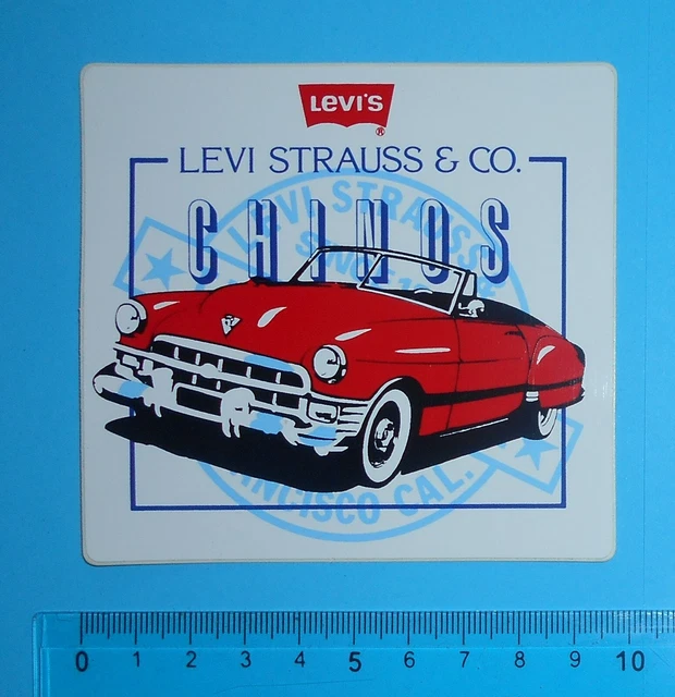 ADESIVO STICKER VINTAGE AUTOCOLLANT AUFKLEBER LEVI'S CHINOS ANNI'80 9x9 ...
