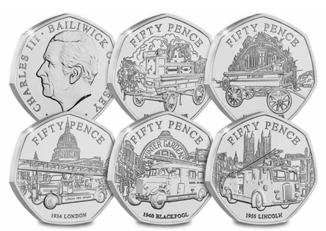 50P COIN SET 2024 History of the Fire Service BU uncirculated £45.00 ...