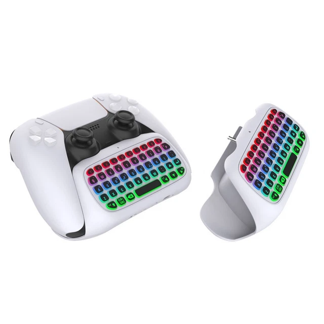 WIRELESS RGB KEYBOARD Controller for PS5 Pro with 3 5mm Audio for Voice ...
