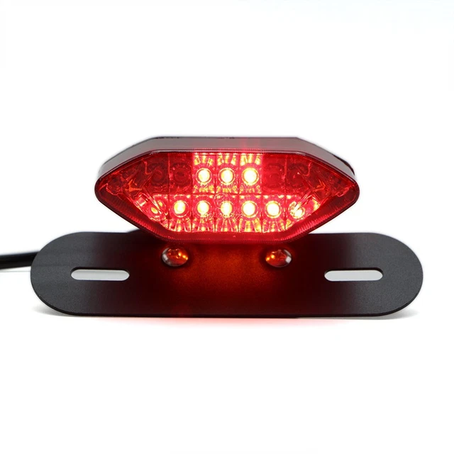 12V UNIVERSEL MOTO Intégré Feu arrière LED Clignotant Freinage Lumière ...