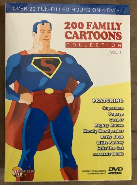 SUPERMAN, POPEYE + 200 Family Cartoons: Vol. 1 (DVD, 2008, 4-Disc Set ...
