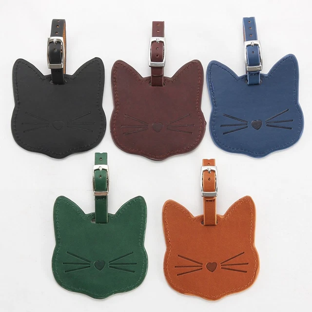 2 PCS CAT Pu Luggage Tags Baggage Id Labels For Suitcase $17.39 ...