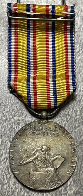 MEDAILLE HONNEUR DES Sapeurs Pompiers 1900 O. Roty - En Argent EUR 23 ...