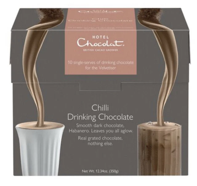 1 X BOX HOTEL CHOCOLAT CHILLI HOT DRINKING CHOCOLATE Sachet MILKSHAKE ...