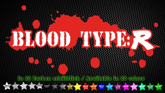 BLOOD TYPE R Honda JDM Tuning Aufkleber Sticker 18cm x 9cm EUR 3,49 ...