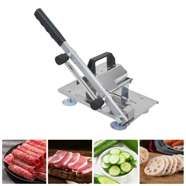 MANUAL MEAT CUTTER Machine Frozen Beef Lamb Mutton Roll Food Sheet ...