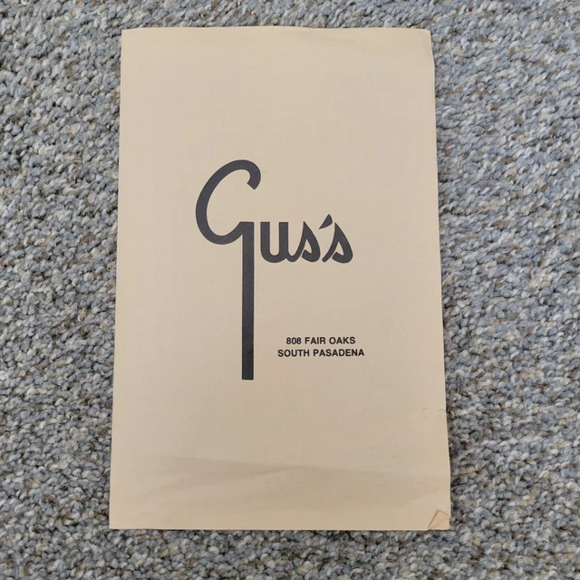 VINTAGE 1981 GUS'S BBQ South Pasedena Paper Menu Restaurant $44.99 ...