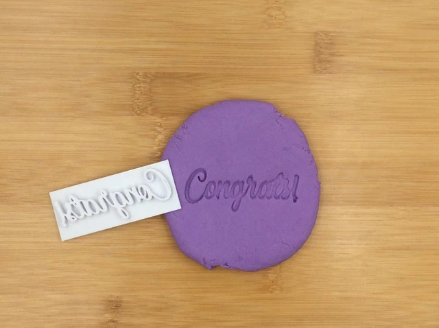 CONGRATS CONGRATULATION COOKIE Fondant Stamp Cake Cupcake Biscuit ...