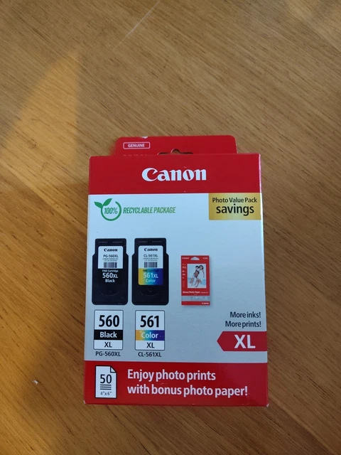 CANON PG-560XL / CL-561XL Genuine Ink & Photo Paper Bundle. Boxed, New ...