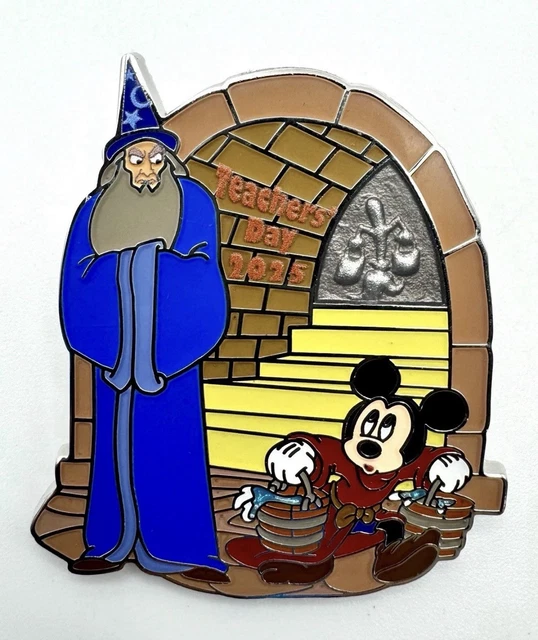 DISNEY PARKS TEACHER’S Day Sorcerer Mickey Pin 2025 Yensid Fantasia LR ...