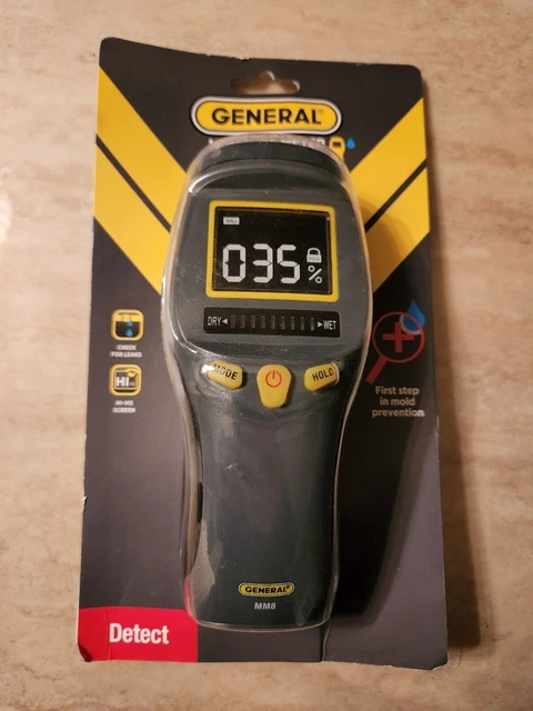 GENERAL TOOLS-MM8-PORTABLE PINLESS LCD Moisture Meter with Color Bar ...