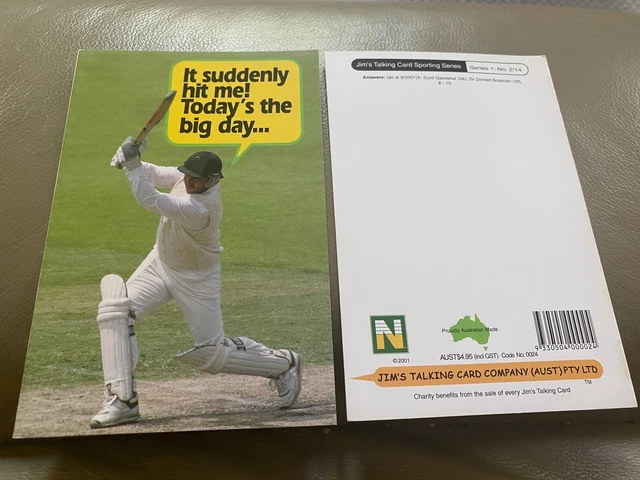 ALLAN BORDER CRICKET Greeting Cards 2001 $10.00 - PicClick AU