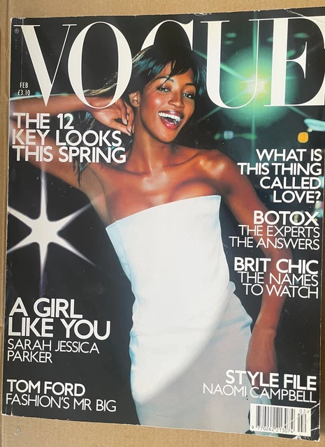UK VOGUE FEBRUARY 2001: 90s ICONIC SUPER MODEL NAOMI CAMPBELL BY MARIO ...