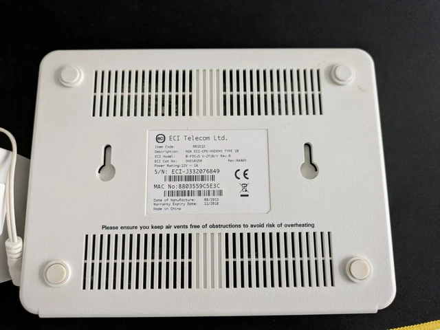 BT/OPENREACH FIBRE MODEM (VDSL/FTTC) by ECI Telecom LTD - B-FOCuS V ...