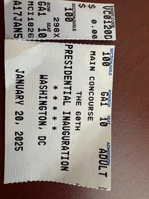 2025 TRUMP PRESIDENTIAL Inauguration ticket CAPITAL ONE ARENA £48.06 ... 2025 TRUMP PRESIDENTIAL Inauguration ticket CAPITAL ONE ARENA £48.06 ...