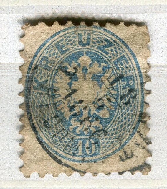 AUSTRIA; 1867 EARLY classic Arms issue fine used 10k. value fair ...