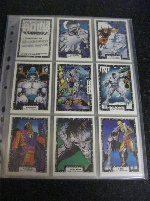COMIC IMAGES THE Incredible Hulk Trading Cards Complete 90 Base Card ...
