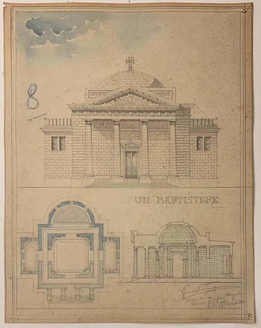 ARCHITECTURAL STUDENT DRAWINGS 1898-1900 by Ernest Hjalmar Fougner ...