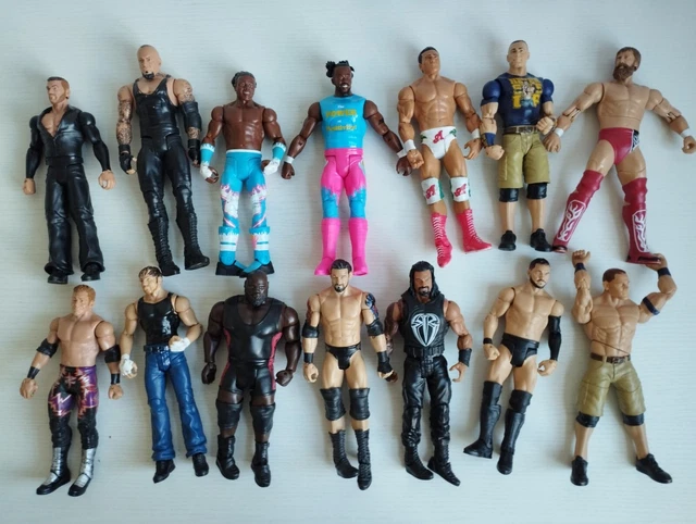 MATTEL WWE BASIC x14 Wrestling Figures Bundle Job Lot Collection AEW ...
