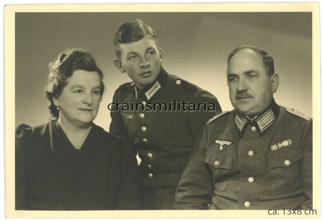 ORIG. FOTO AK Portrait Heer Offizier mit Sohn Rekrut in TAUS Tschechien ...