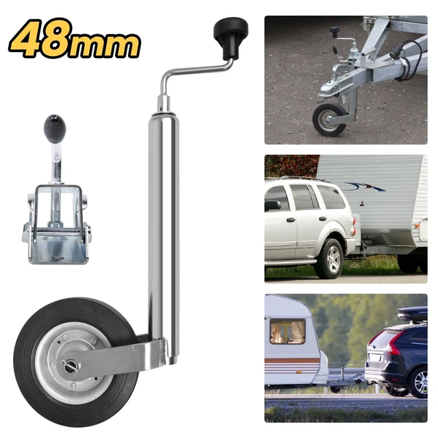 2X TRAILER LEG Prop Stands and Clamps and Jockey Wheel Set Support Tube ...