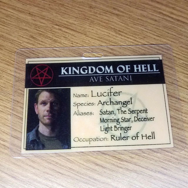 LUCIFER TV SHOW ID Badge-Lucifer Archangel cosplay costume prop Style B ...