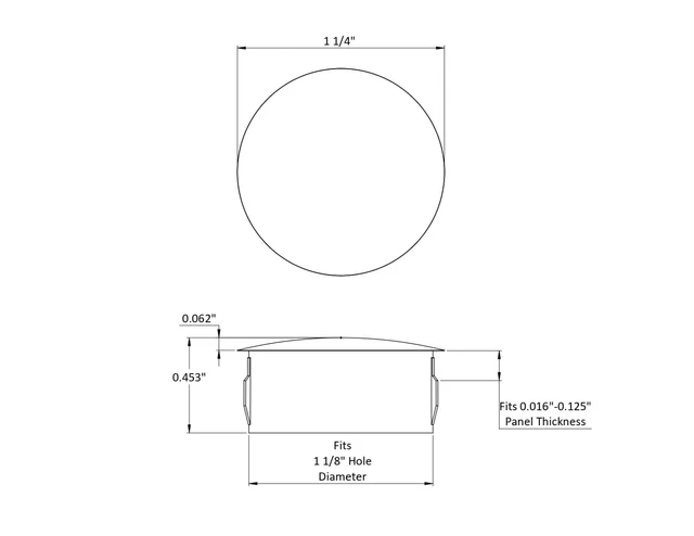 1 1/8& HOLE Nylon Locking Panel Plugs Black/White Dome Cover 1 1/4" Top ...
