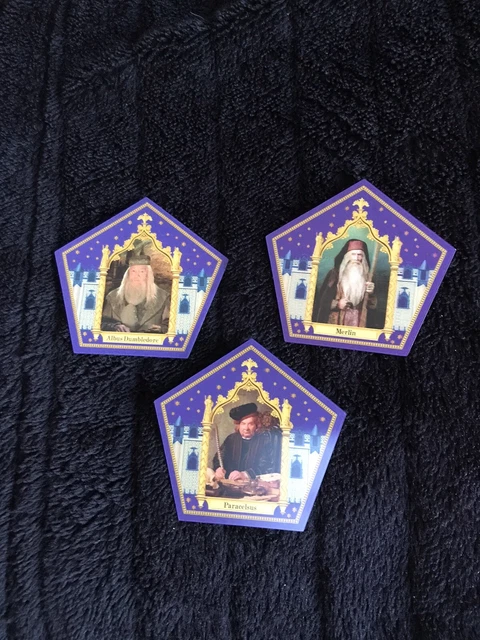 HARRY POTTER CHOCOLATE frog Cards Merlin, Dumbledore And Paracelsus ...