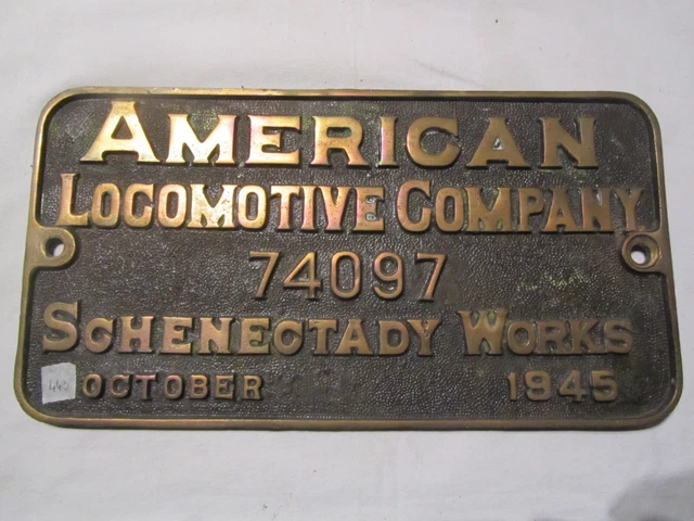 ANCIENNE PLAQUE DE locomotive américaine à vapeur 141 R, Chemin de fer ...