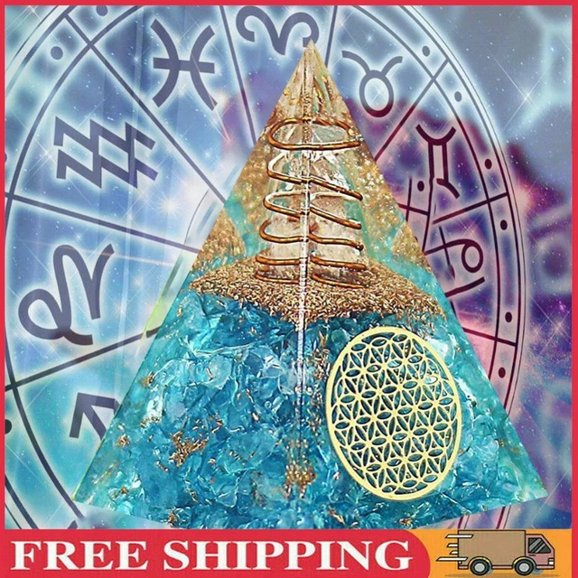 OGAN BLUE PYRAMID Handmade Crushed Stone Energy Tower Pyramid Jewelry ...
