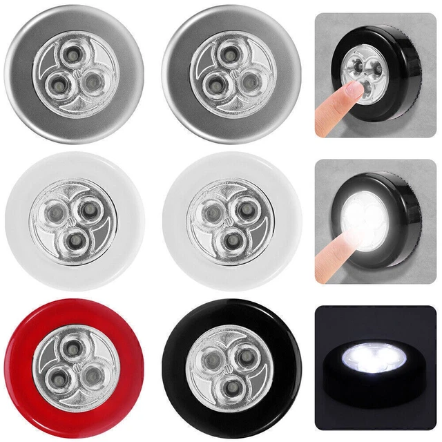 1-4 PACK LED Touch Push Light Self-Stick On Click Battery Button Spot ...