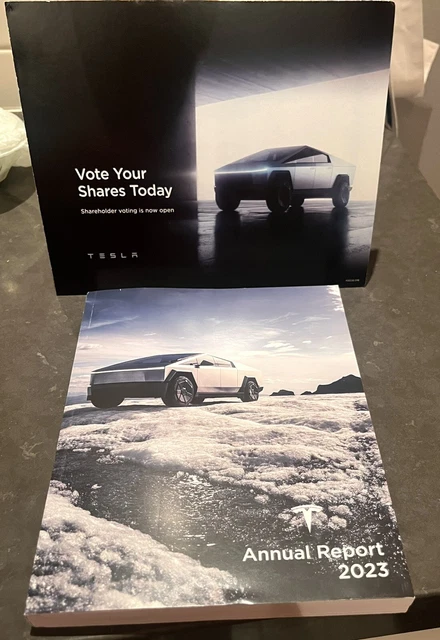 TESLA MOTORS 2023 Stock Shareholders Annual Report &"Vote Your Shares ...