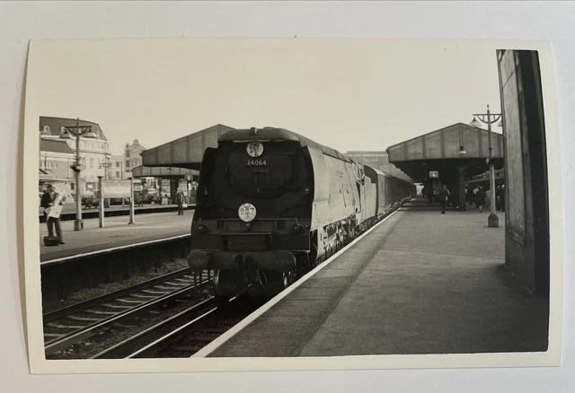 BR RAILWAY LOCOMOTIVE Photograph West Country Class Unrebuilt 34064 F44 ...