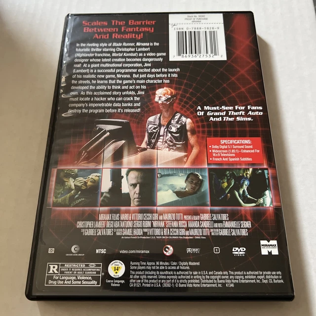 NIRVANA (DVD, 2005) Christopher Lambert Sergio Rubini Sci-Fi HTF RARE ...