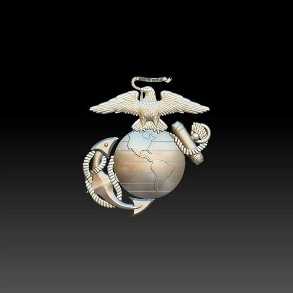 3D STL FILE - United States Marine Corps - Logo with eagle and anchor £ ...